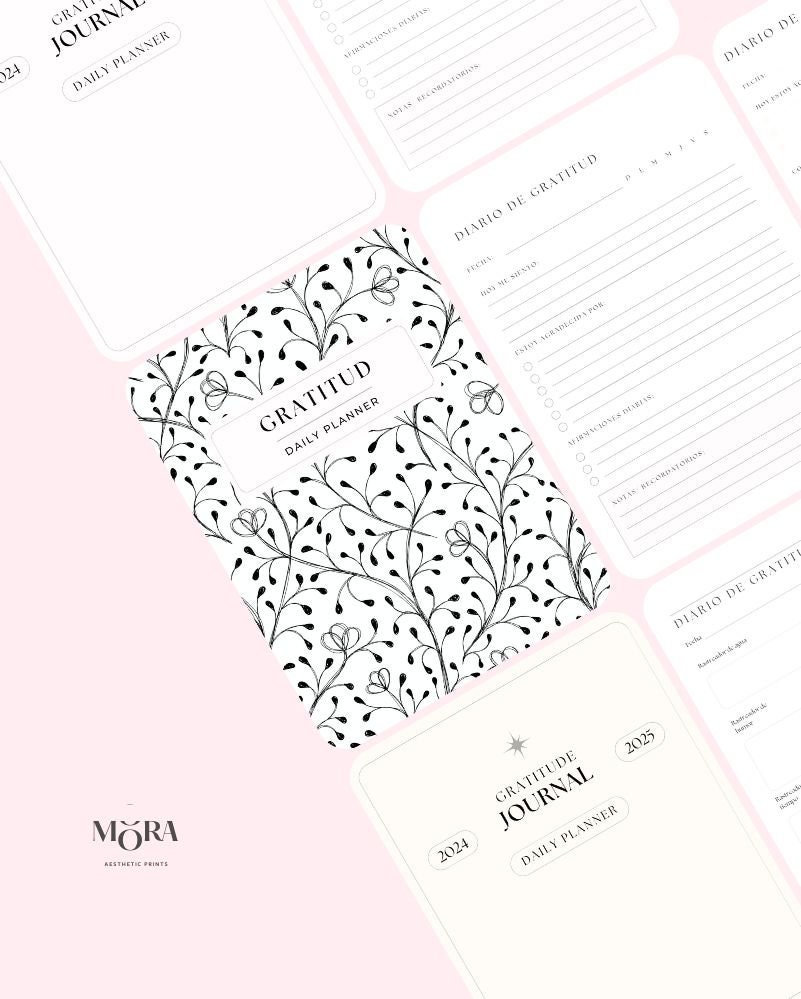 Gratitude Journal in Spanish DIARY FORMAT | PDF 4 Versions | 4 Covers ...