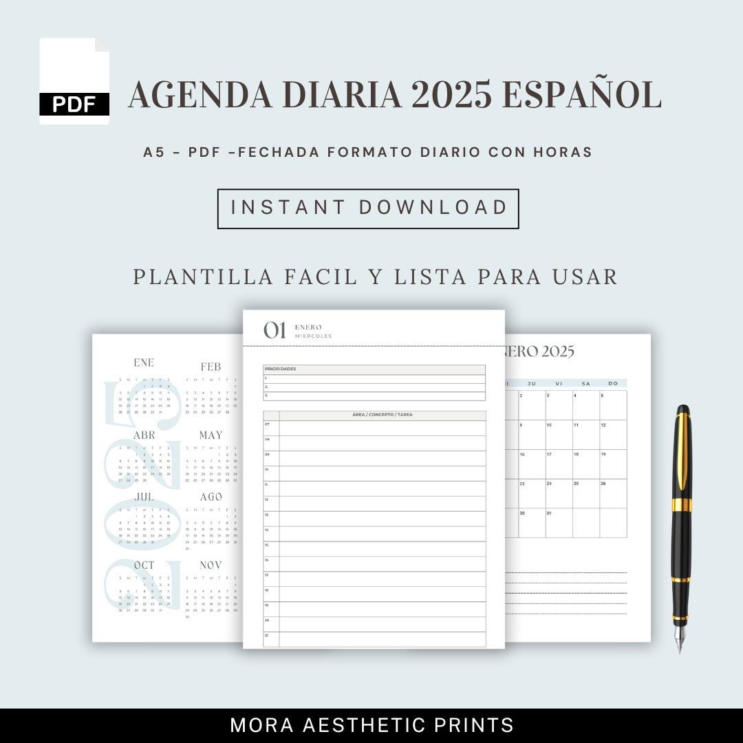 Printable Daily Agenda for Men 2025, One Day per Page, With Schedules ...