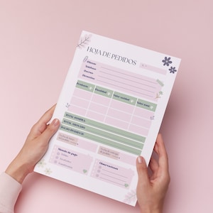 Printable Order Sheets in Spanish for Small Business Keep Track of Your ...