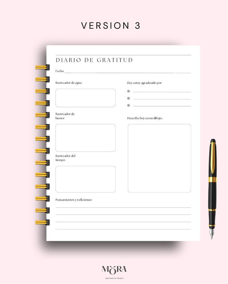 Gratitude Journal in Spanish DIARY FORMAT | PDF 4 Versions | 4 Covers ...