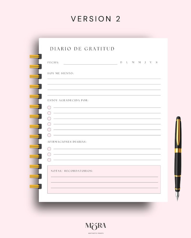 Gratitude Journal in Spanish DIARY FORMAT | PDF 4 Versions | 4 Covers ...