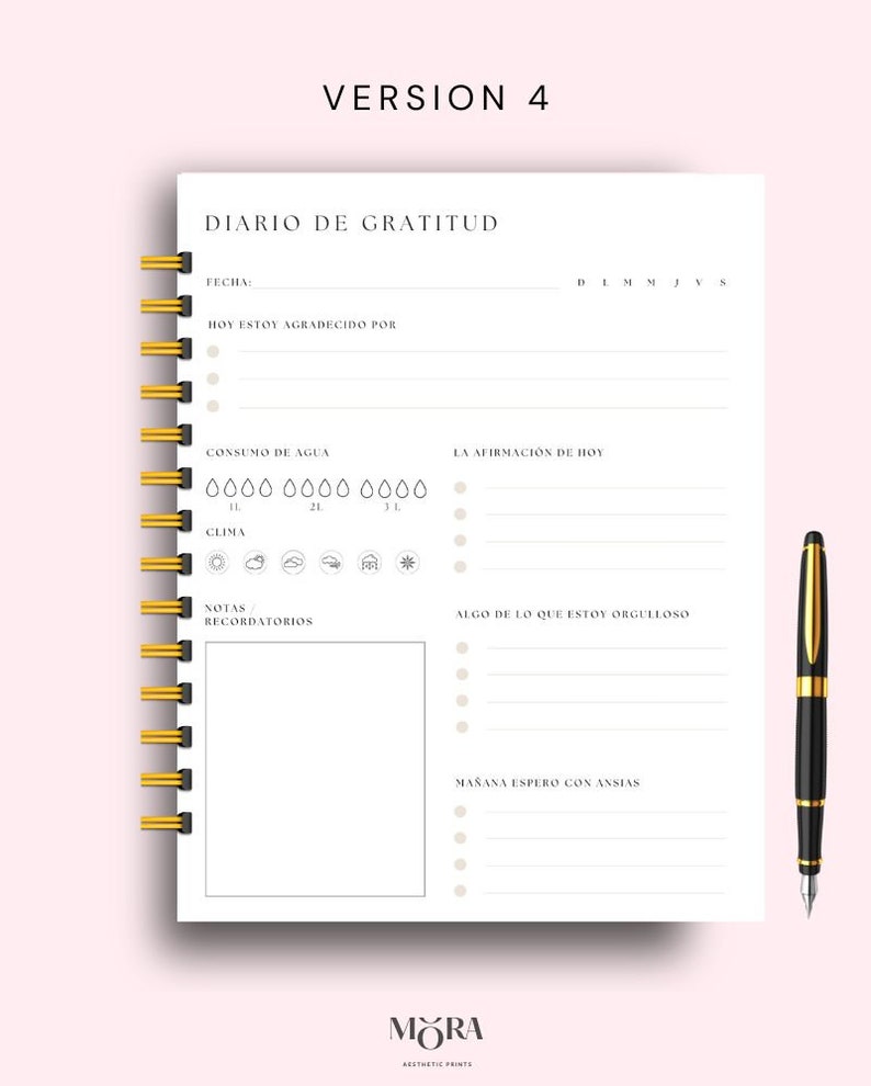 Gratitude Journal in Spanish DIARY FORMAT | PDF 4 Versions | 4 Covers ...