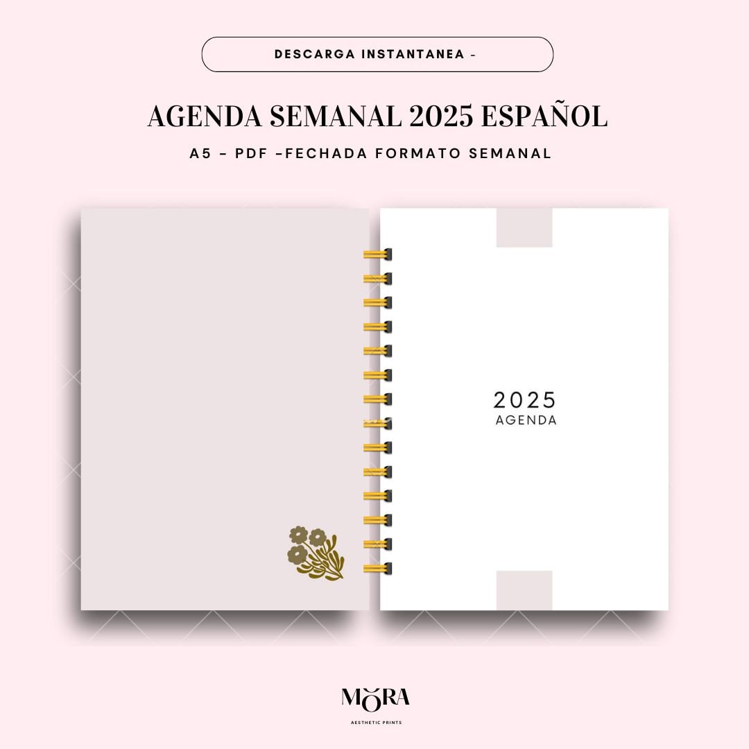 PDF | 2025 Agenda Semanal fechada para Mujer 2025 en pdf en tono Rosa ...