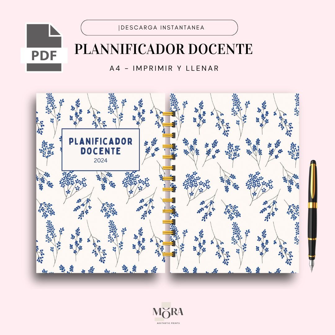 Planner para Profesores 2024 Floral , Planificador Digital Docente ...