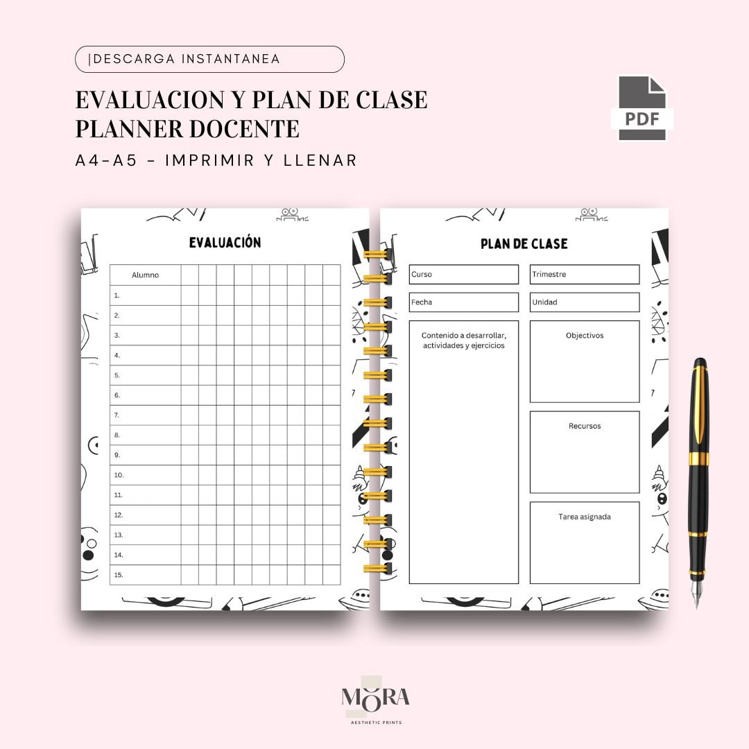 Planner para Profesores 2024, Agenda para Maestro, Planificador Digital ...