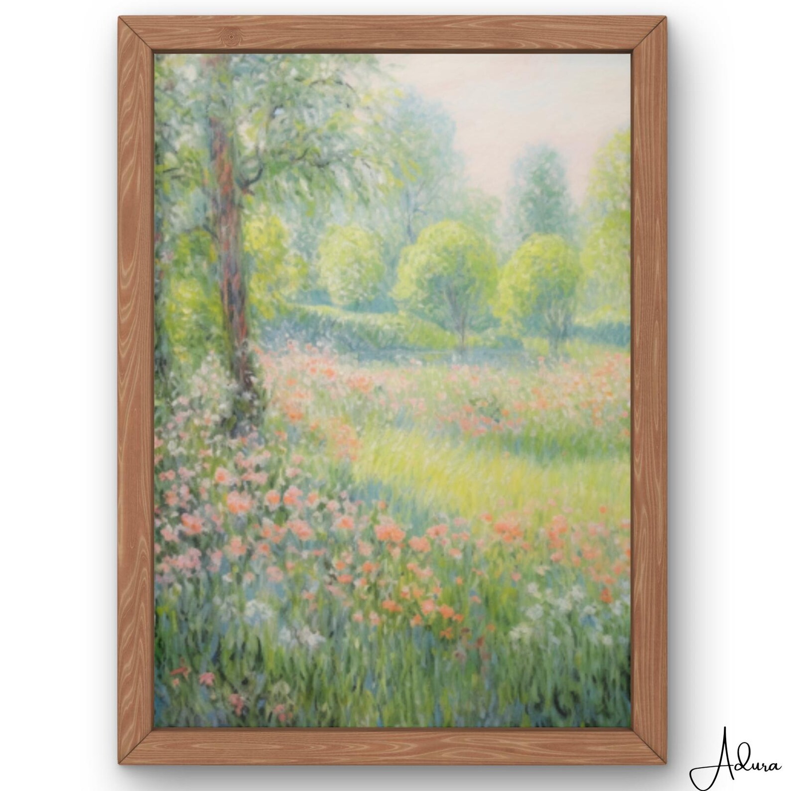 Monet Style Painting of a Floral Forest Clearing Frameless Wall Art - Etsy