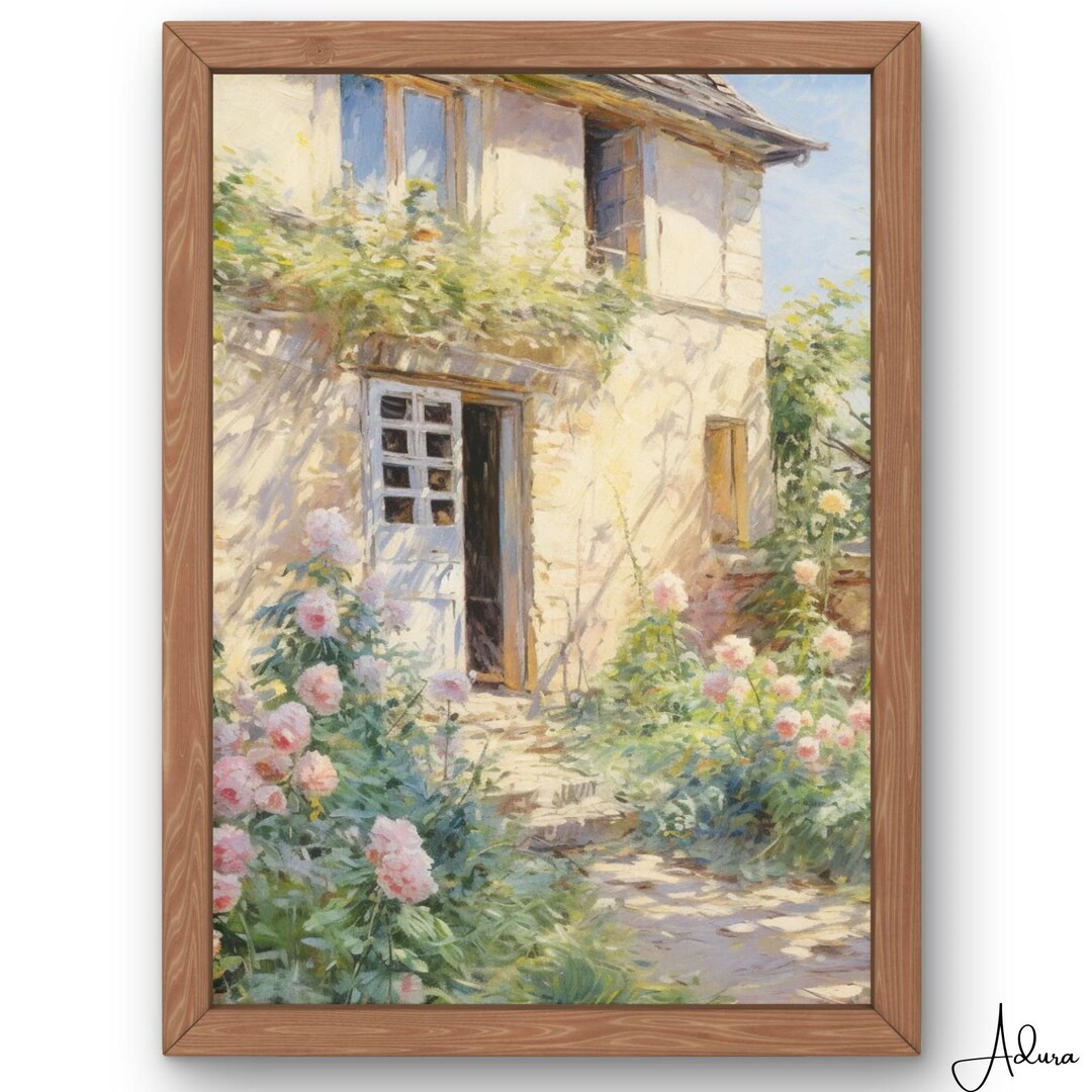 Monet Style Painting of a Baby Blue Door Frameless Wall Art - Etsy