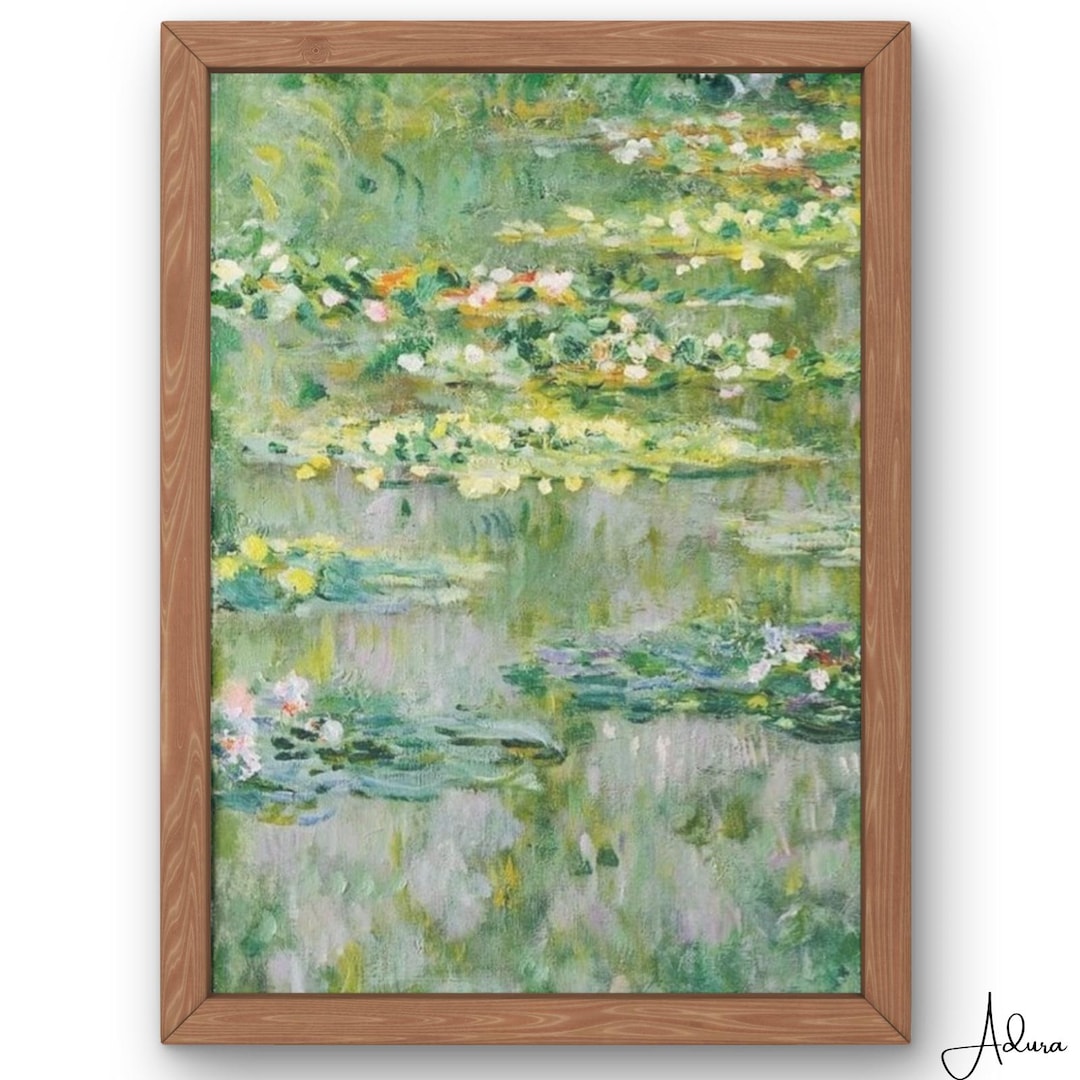 Monet Style Painting of a Lake Frameless Wall Art - Etsy