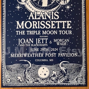 Alanis Morissette 2024 Unique Dated Show Poster From the Triple Moon ...