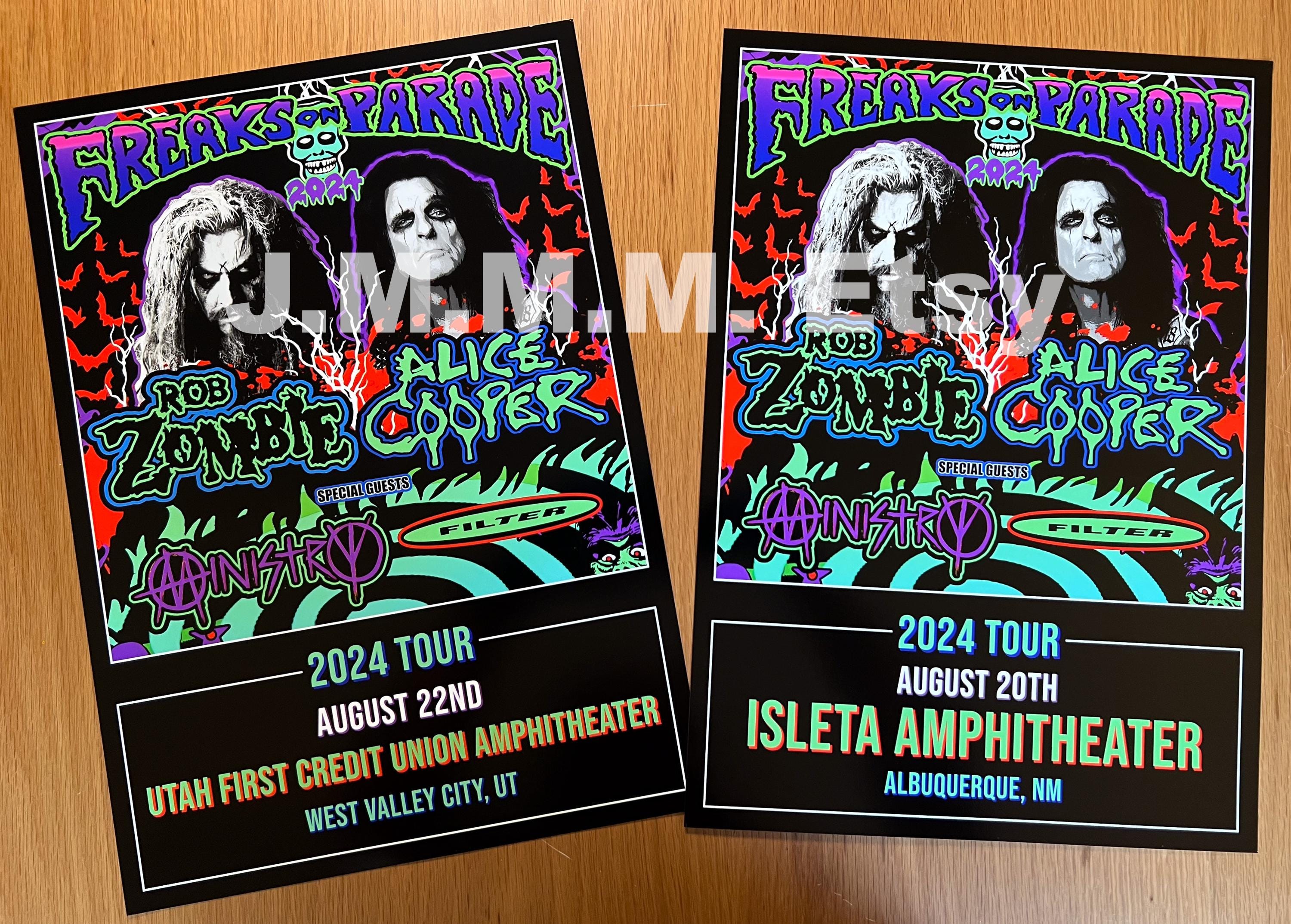 Rob Zombie 2024 Unique Dated Show Poster From the Freaks on Parade Tour ...