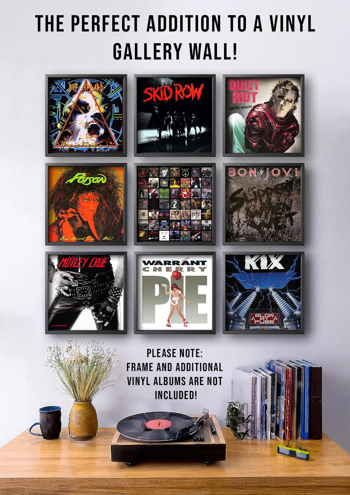 1980s Rock & Hair Metal Band Best Albums Collage Poster - Beautiful ...