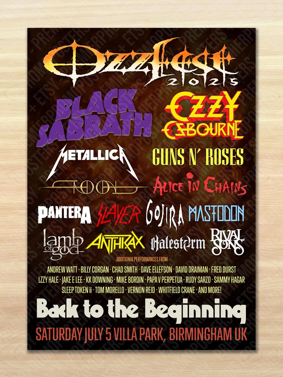 Back to the Beginning Black Sabbath Ozzy Osbourne 2025 Vintage Ozzfest ...