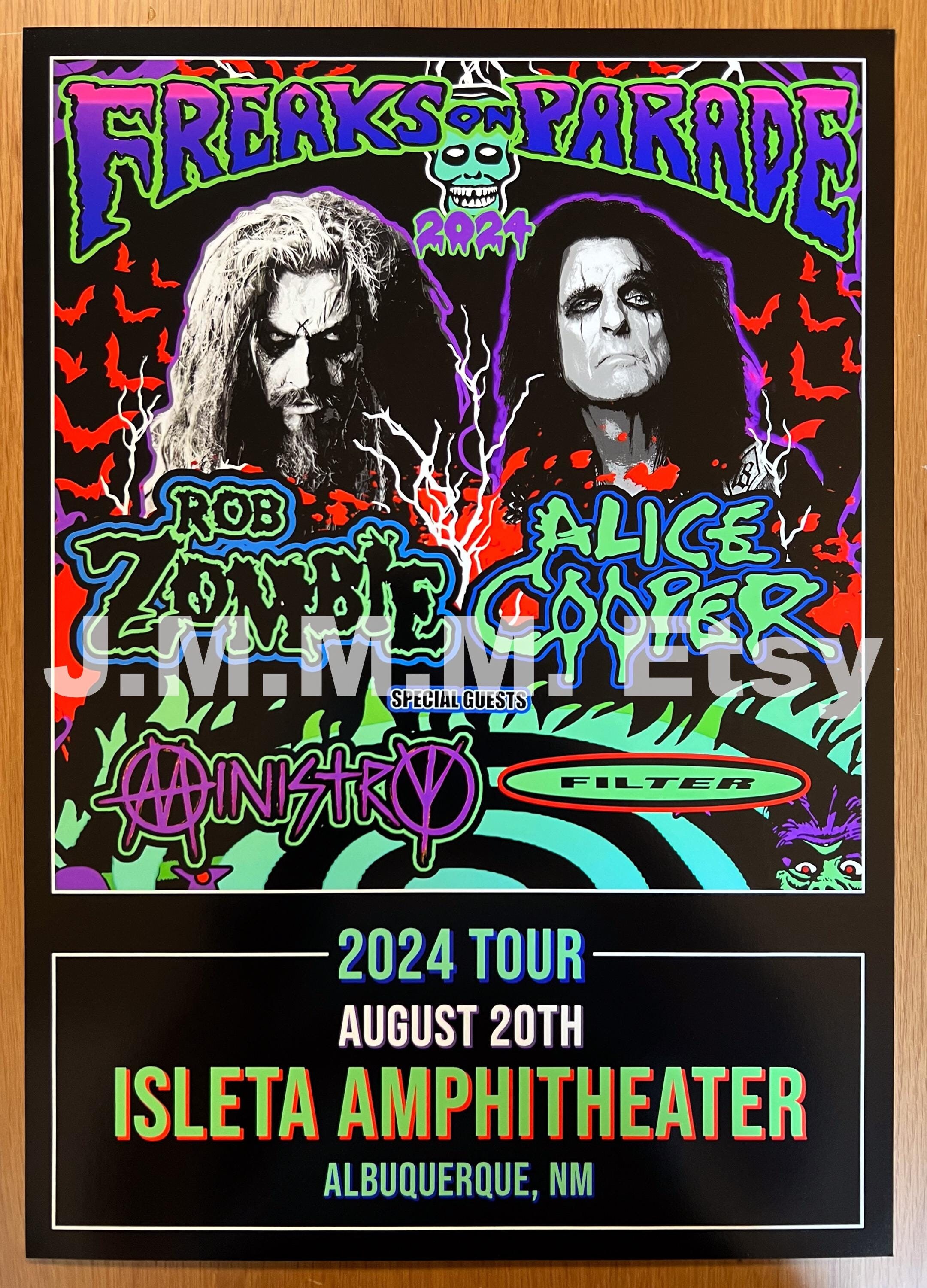 Rob Zombie 2024 Unique Dated Show Poster From the Freaks on Parade Tour ...
