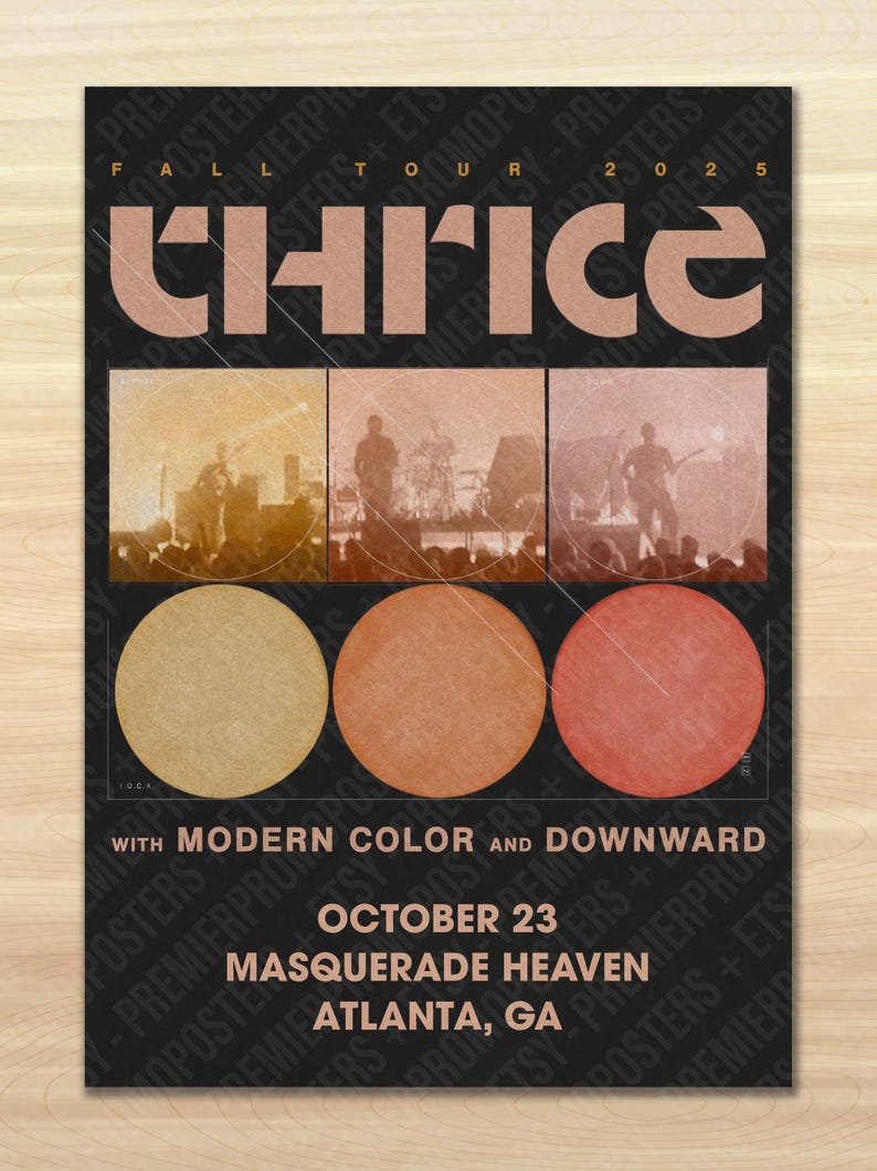 Thrice 2025 Fall Tour Promo Unique Dated Concert Show Poster - All ...