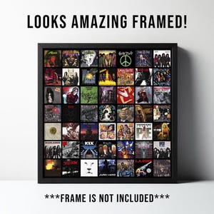 1980s Rock & Hair Metal Band Best Albums Collage Poster - Beautiful ...