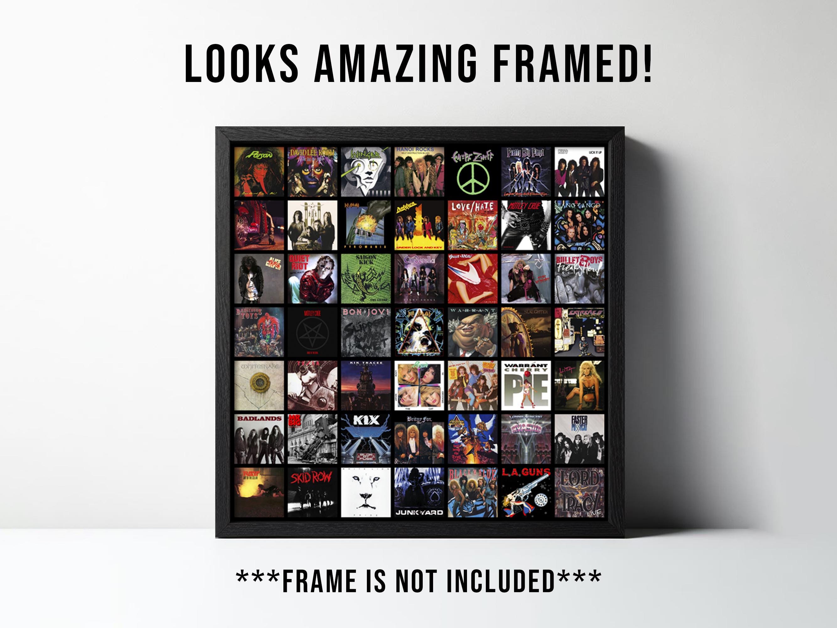 1980s Rock & Hair Metal Band Best Albums Collage Poster - Beautiful ...