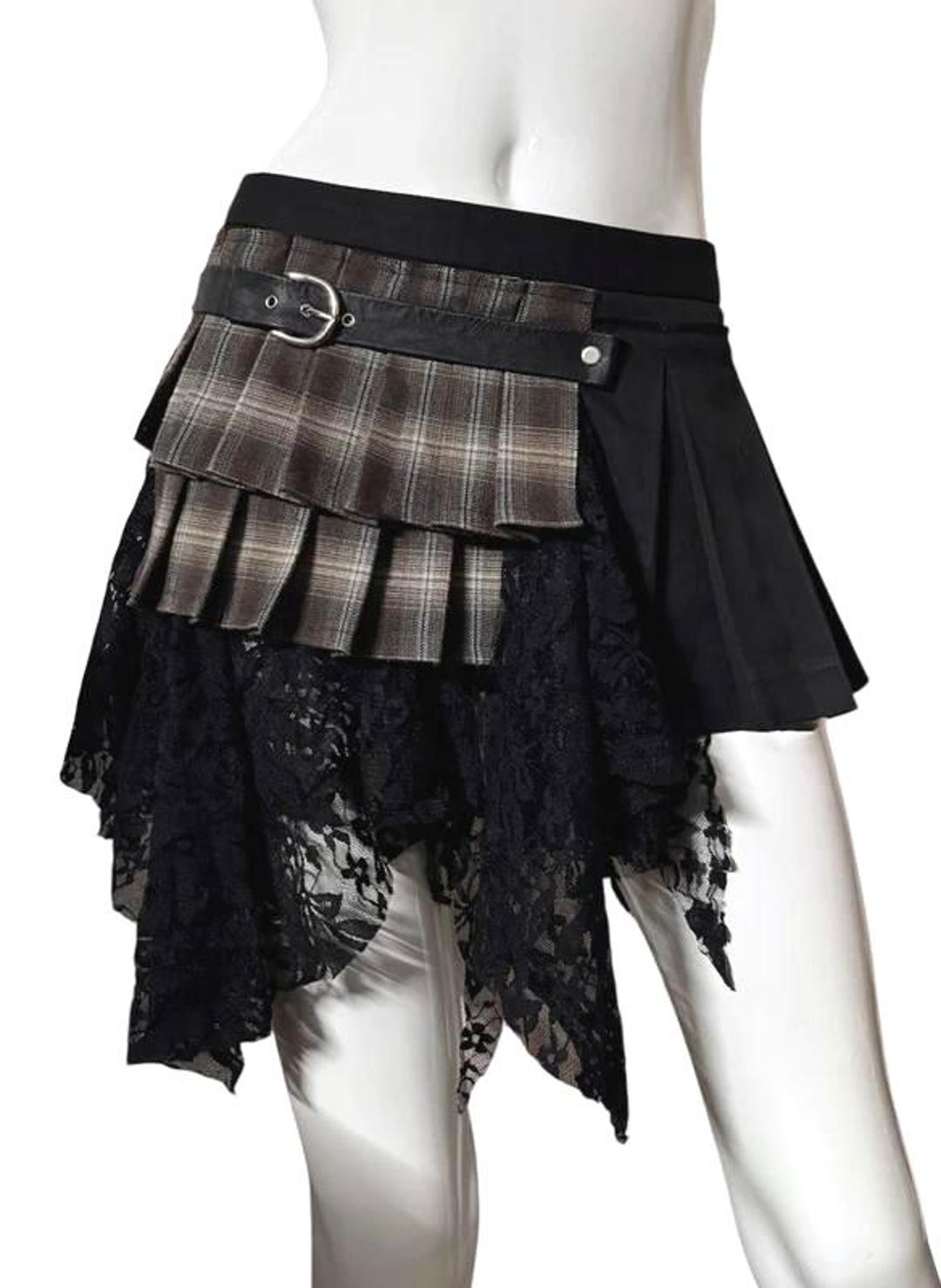 Upcycled Skirt Made of Vintage Materials and Leather Diy Belt in India ...
