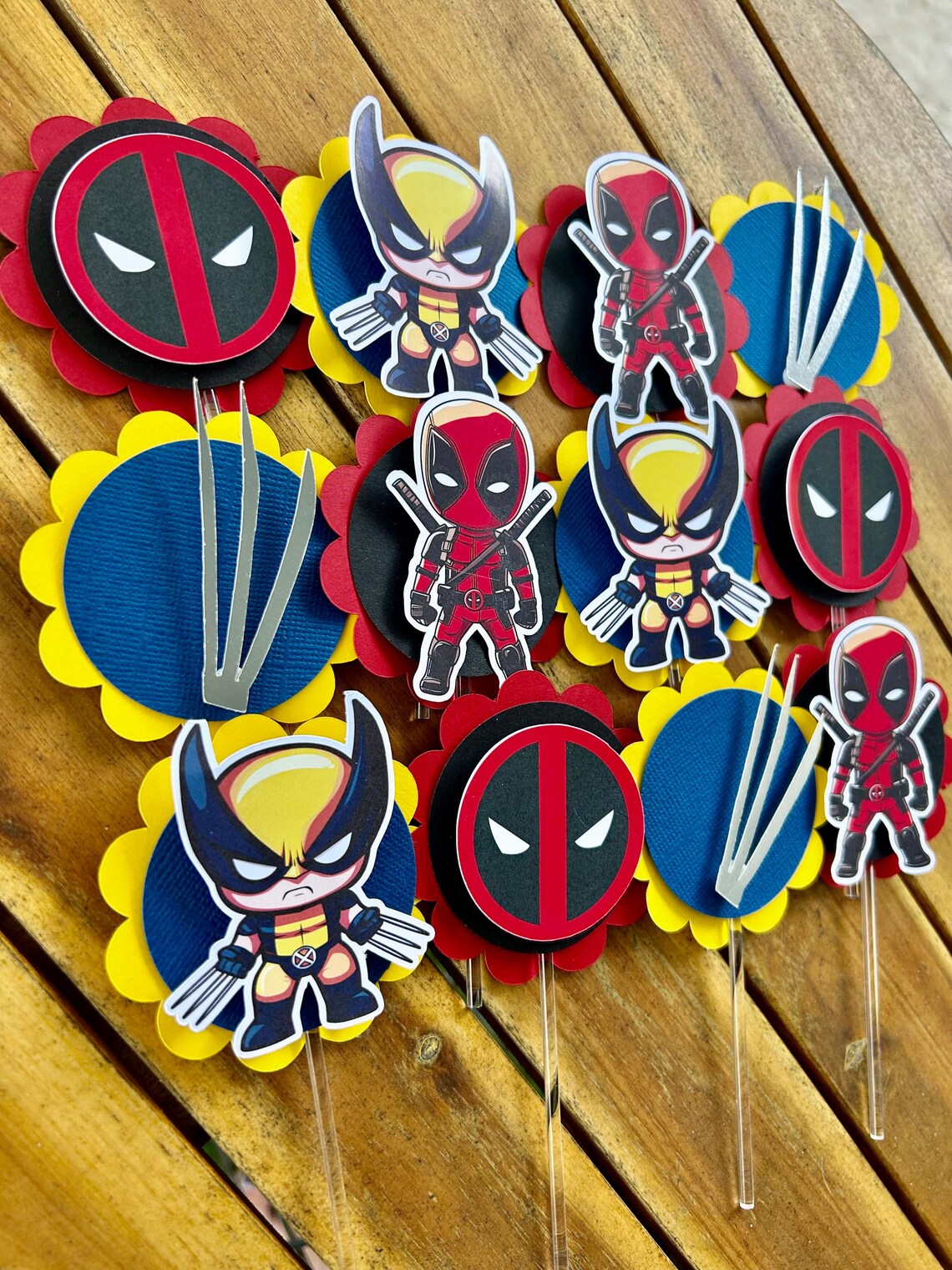 Deadpool Wolverine Cupcake Toppers, Deadpool Cupcake Toppers, Deadpool ...