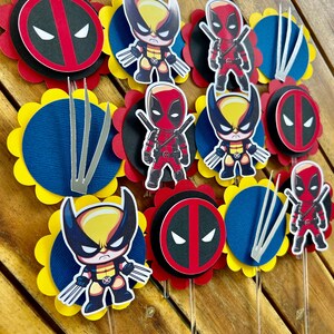 Deadpool Wolverine Cupcake Toppers, Deadpool Cupcake Toppers, Deadpool ...