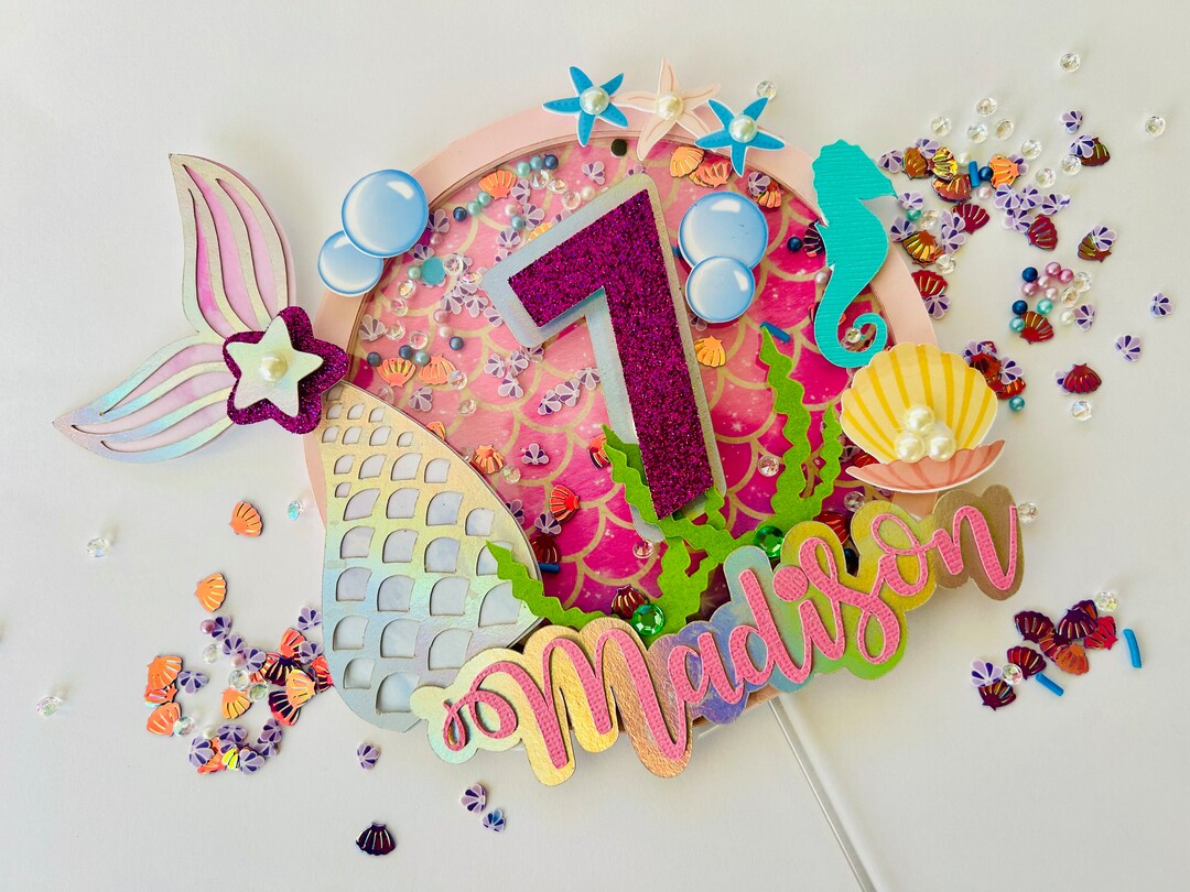 Mermaid Cake Topper, Mermaid Tail Cake Topper, Mermaid Topper, Mermaid ...