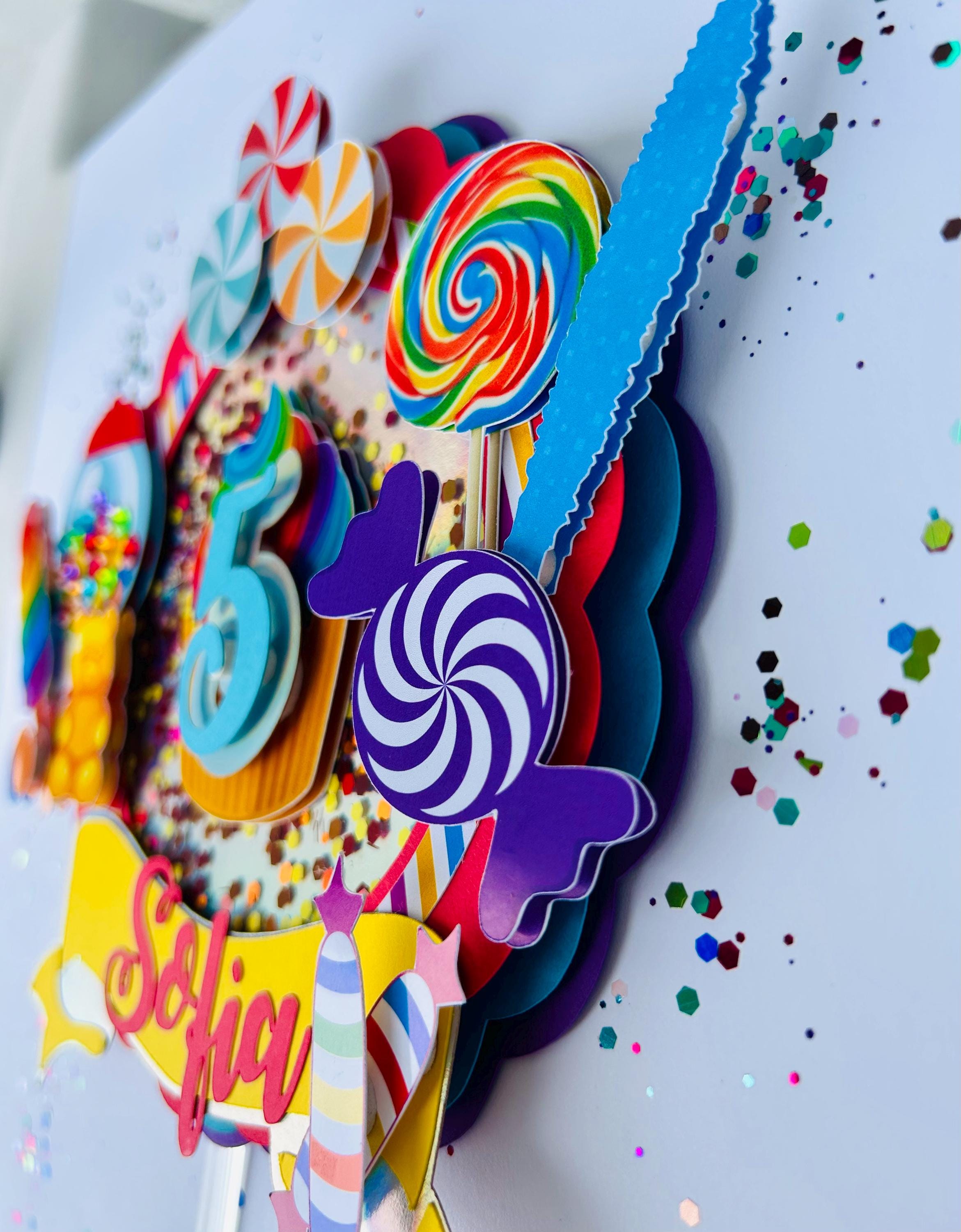 Candyland Cake Topper: 3-layer Design With Rhinestones - Etsy