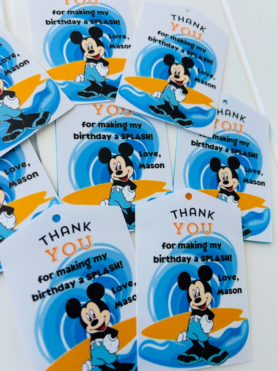 Surfer Mickey Tags , Surfer Mickey Favor Tags , Surfer Mickey Party ...