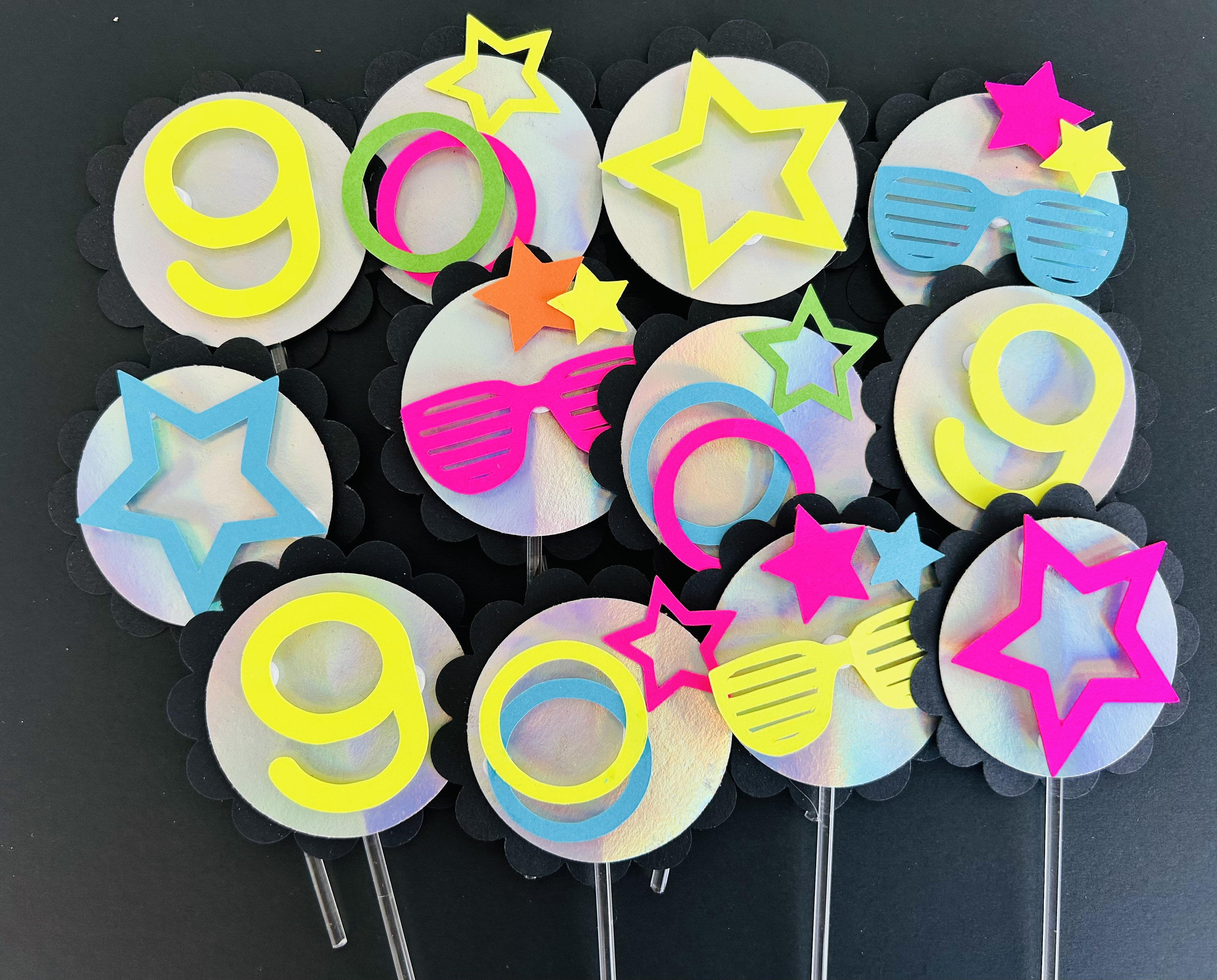 Glow in the Dark Toppers, Glow in the Dark Cupcake Toppers, UV Light ...