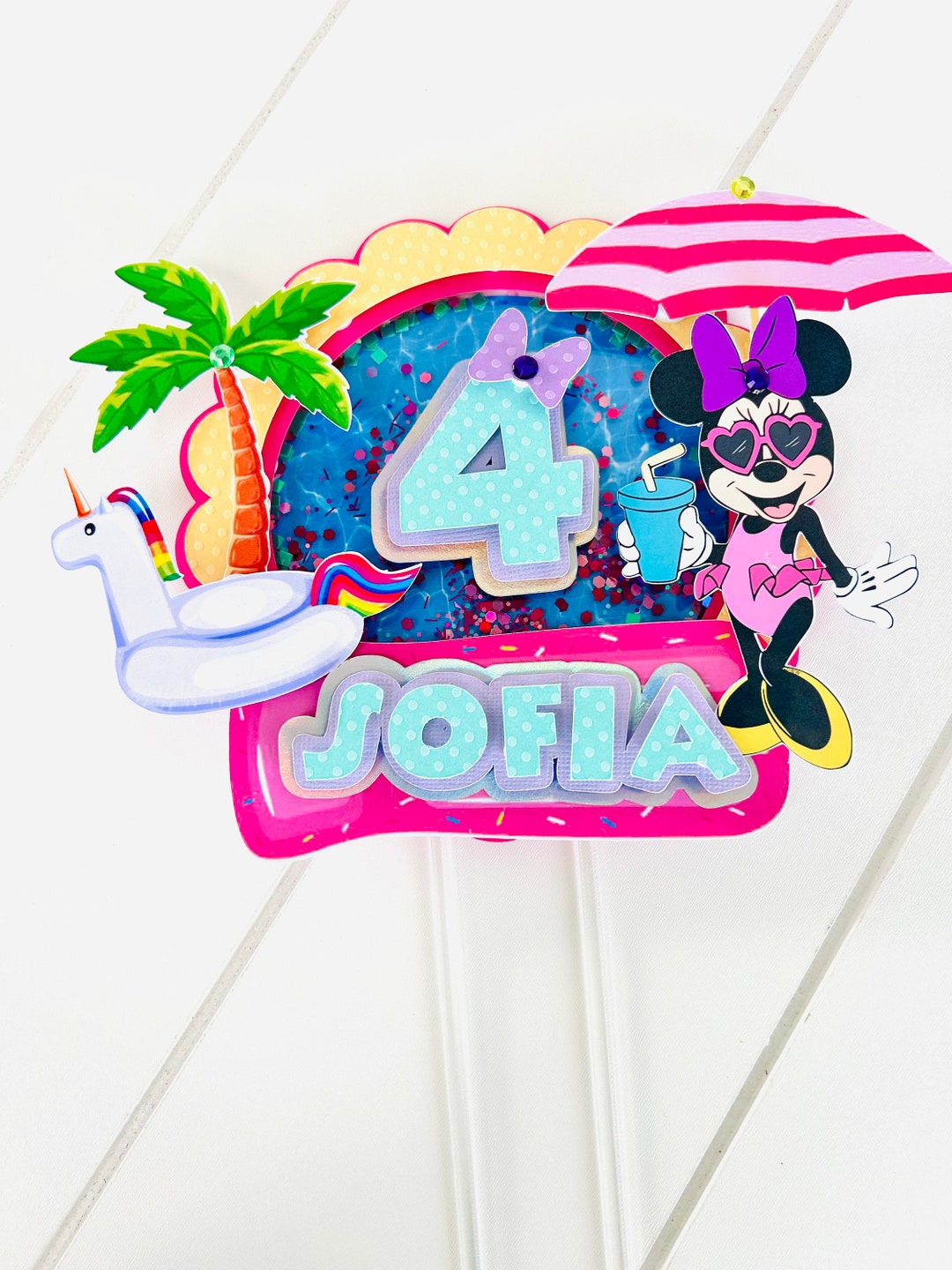 Minnie Mouse Cake Topper, Personalized Cake Topper, Minnie Mouse ...