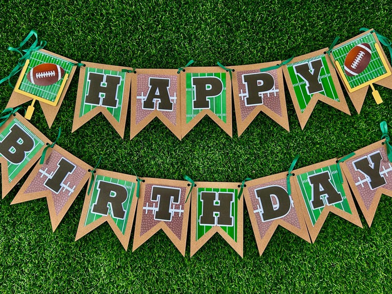 Football Birthday Banner: Sports Party Pennant Decor - Etsy