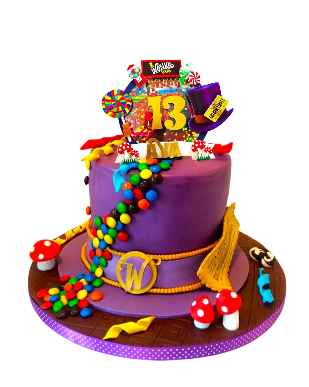Willy Wonka Cake Topper, Willy Wonka Cake Decor, Willy Wonka Party ...