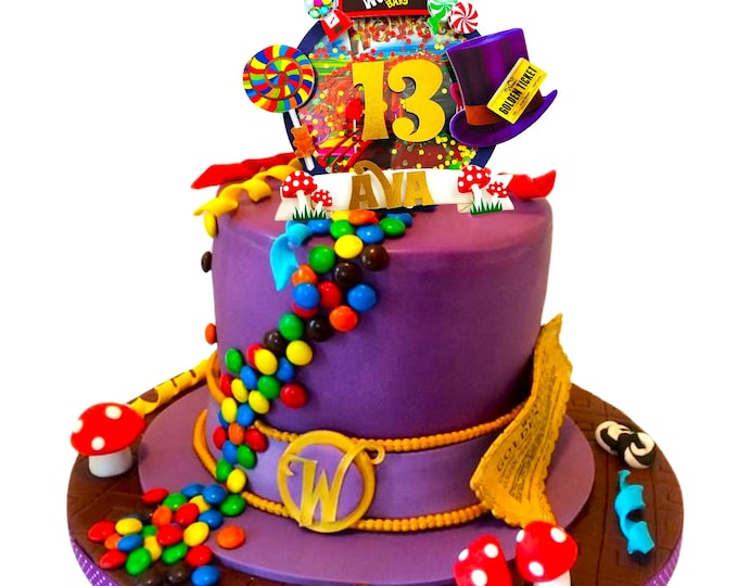 Willy Wonka Cake Topper, Willy Wonka Cake Decor, Willy Wonka Party ...