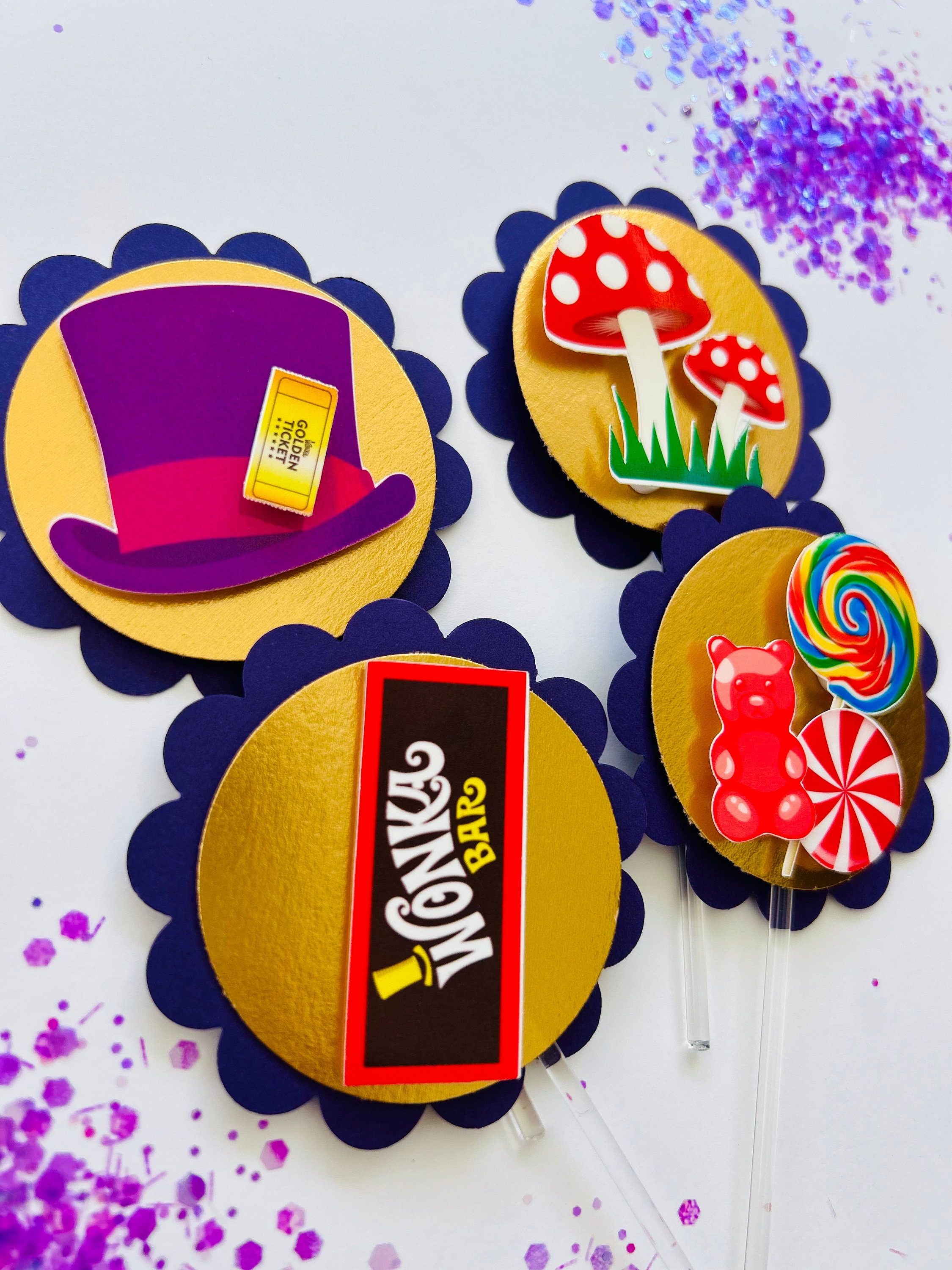 Willy Wonka Cupcake Toppers, Willy Wonka Toppers, Willy Wonka Cake ...