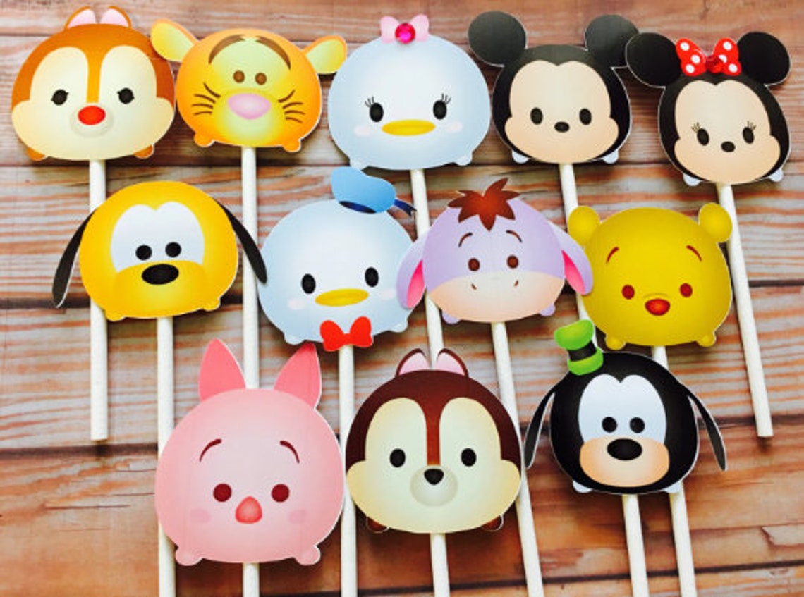Tsum Tsum Cupcake Toppers, Tsum Tsum Toppers, Tsum Tsum Party Decor - Etsy