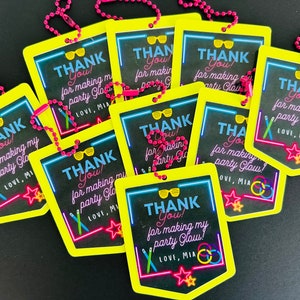 Neon Tags , Neon Favor Tags, Glow in the Dark, Glow in the Dark Tags ...