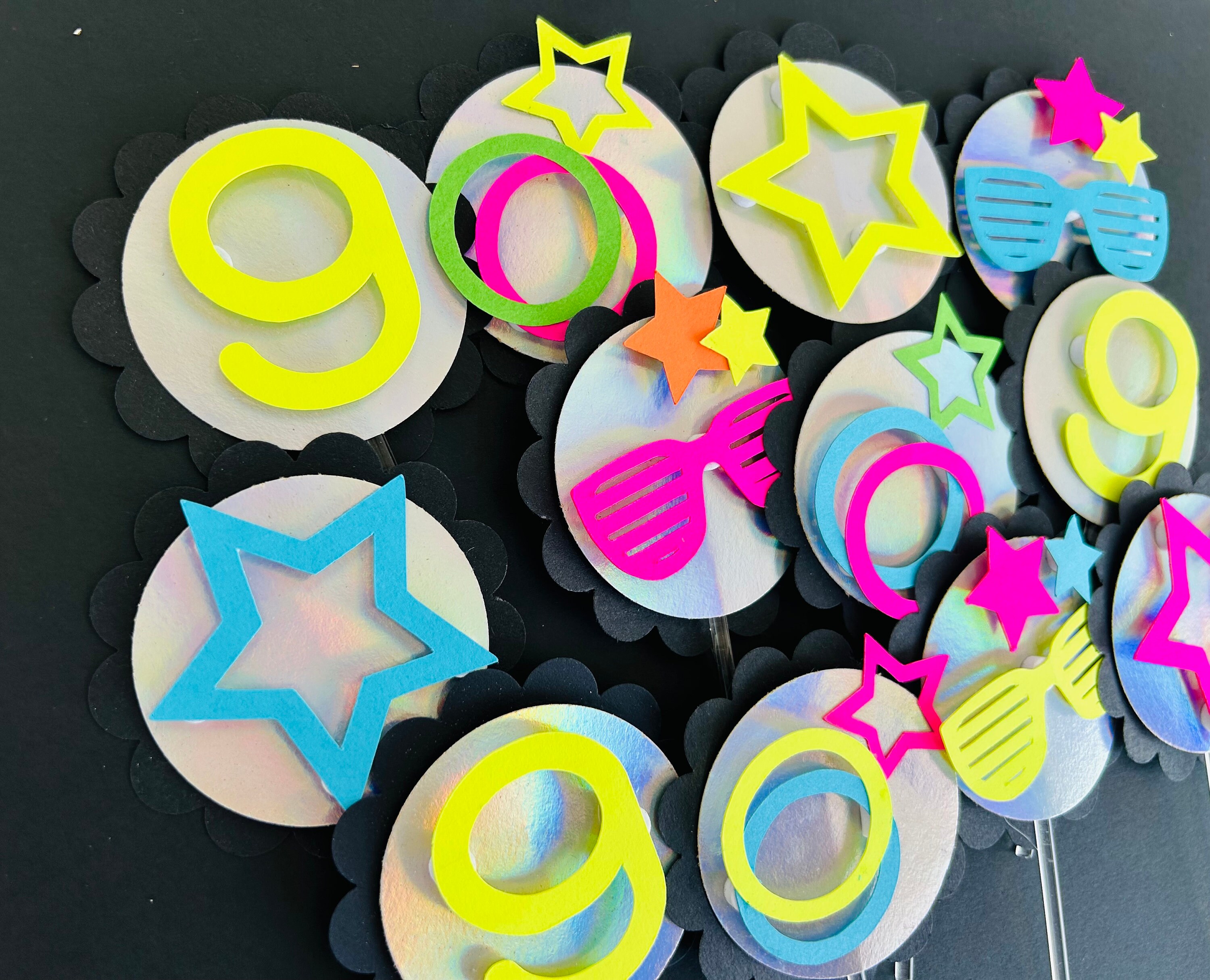 Glow in the Dark Toppers, Glow in the Dark Cupcake Toppers, UV Light ...