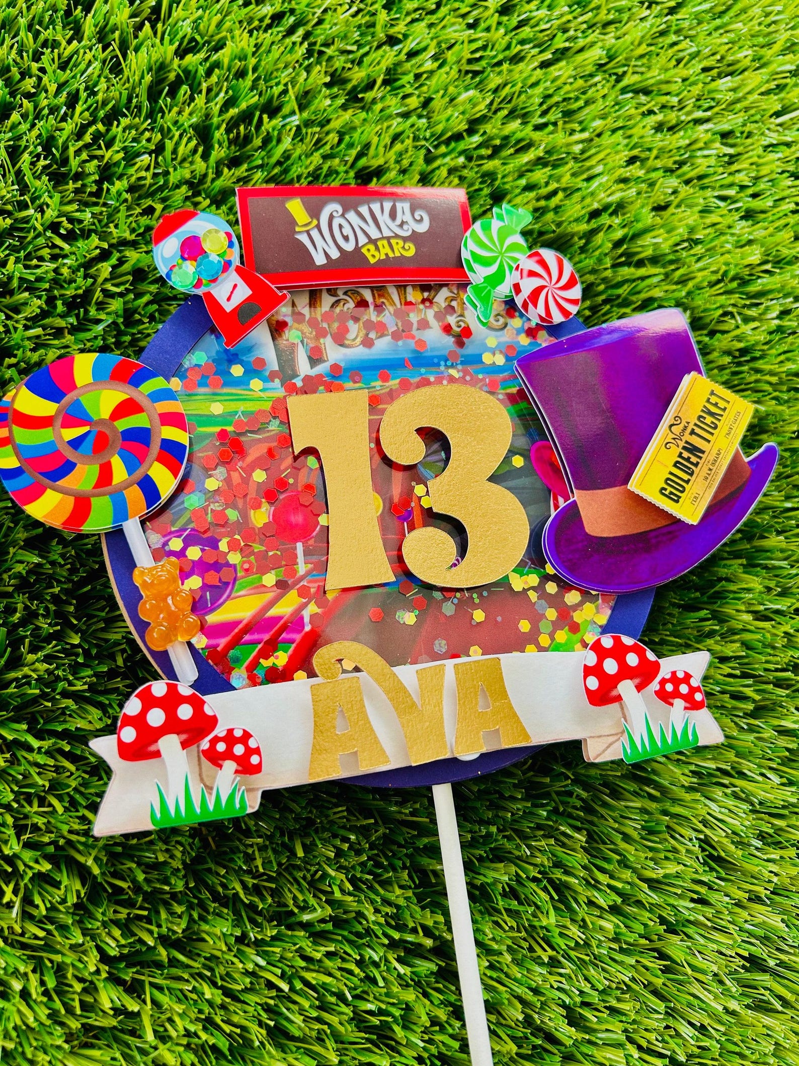 Willy Wonka Cake Topper, Willy Wonka Cake Decor, Willy Wonka Party ...