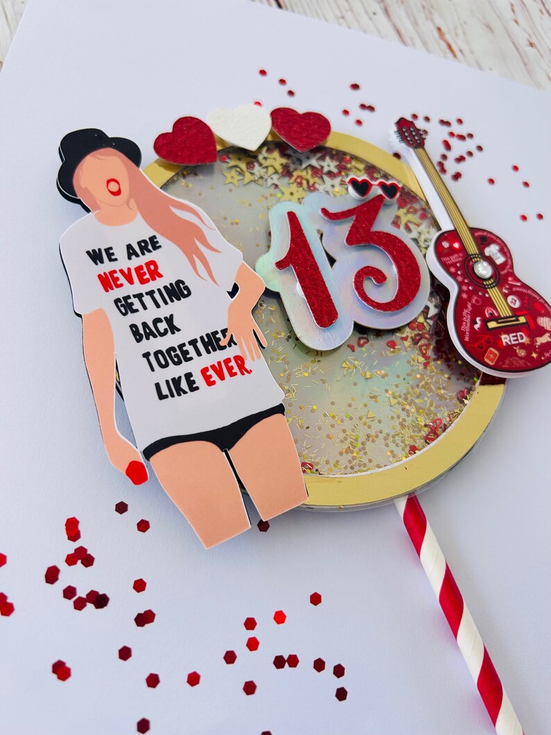 Taylor Swift Cake Topper, Personalized Red Cake Topper, in My Birthday ...