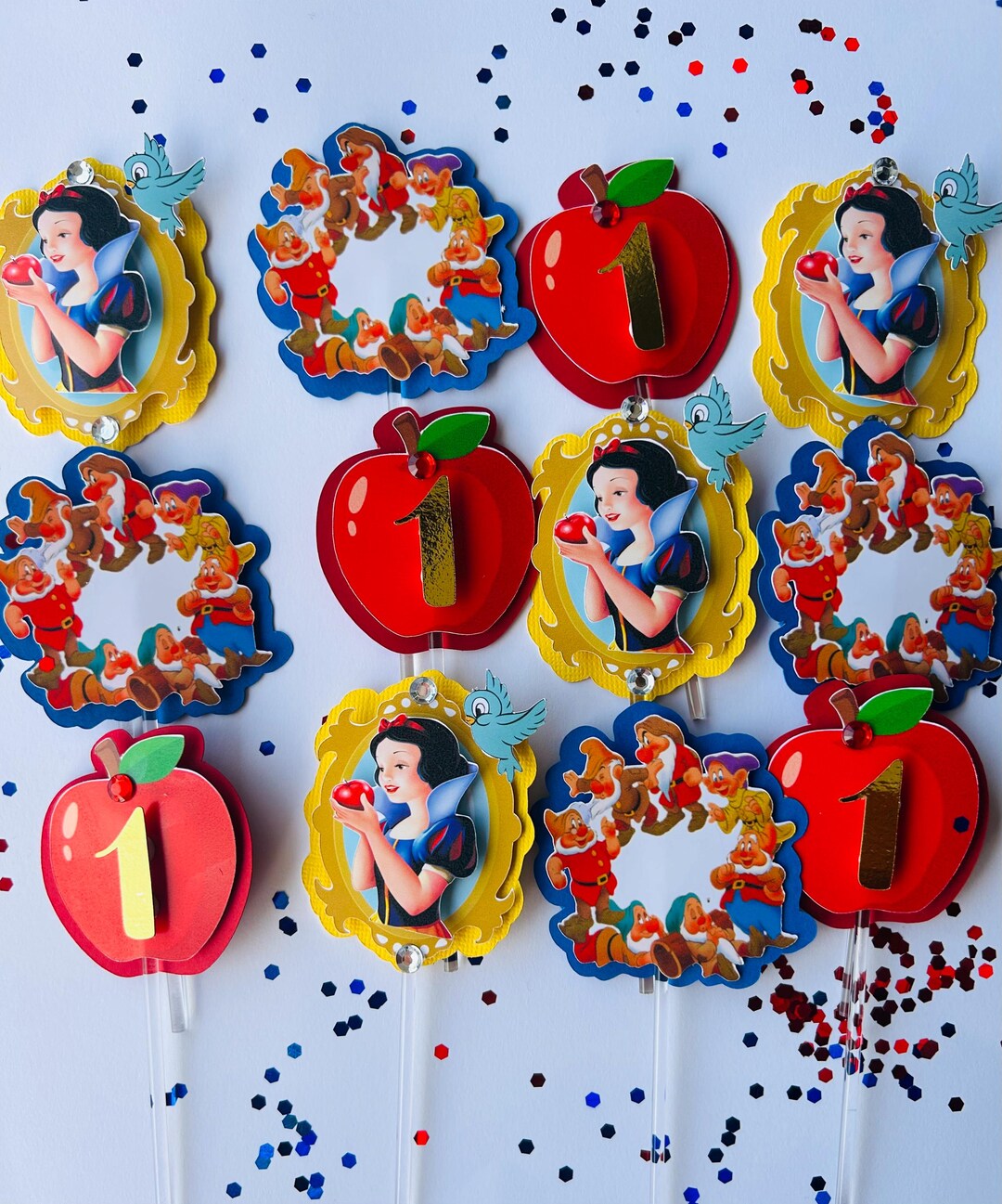 Snow White Cupcake Toppers, Snow White Toppers, Snow White Topper, Snow ...