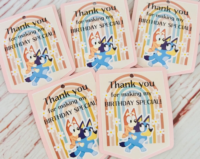 Bluey Favor Tags, Bluey Thank You Tags, Bluey Party Decoration, Bluey ...