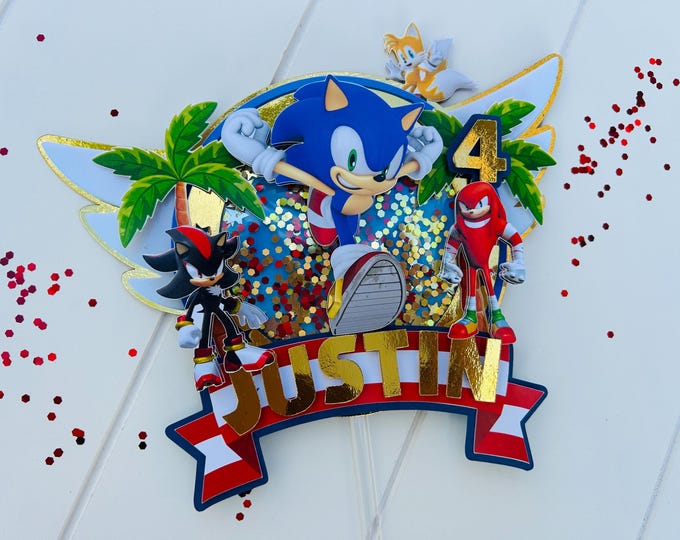 Sonic Cake Topper, Sonic Topper, Sonic Cake Shaker - Etsy