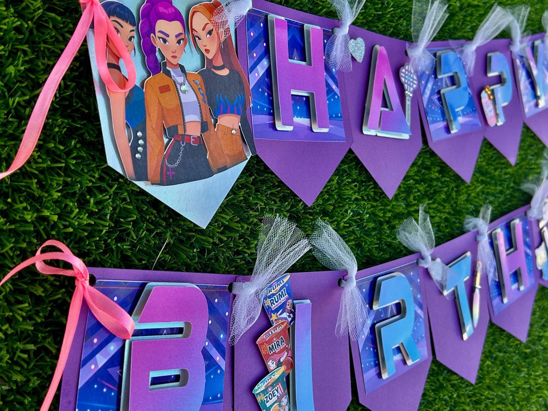 KPOP Demon Hunters Banner,kpop Banner, Demon Hunter Banner , Birthday ...