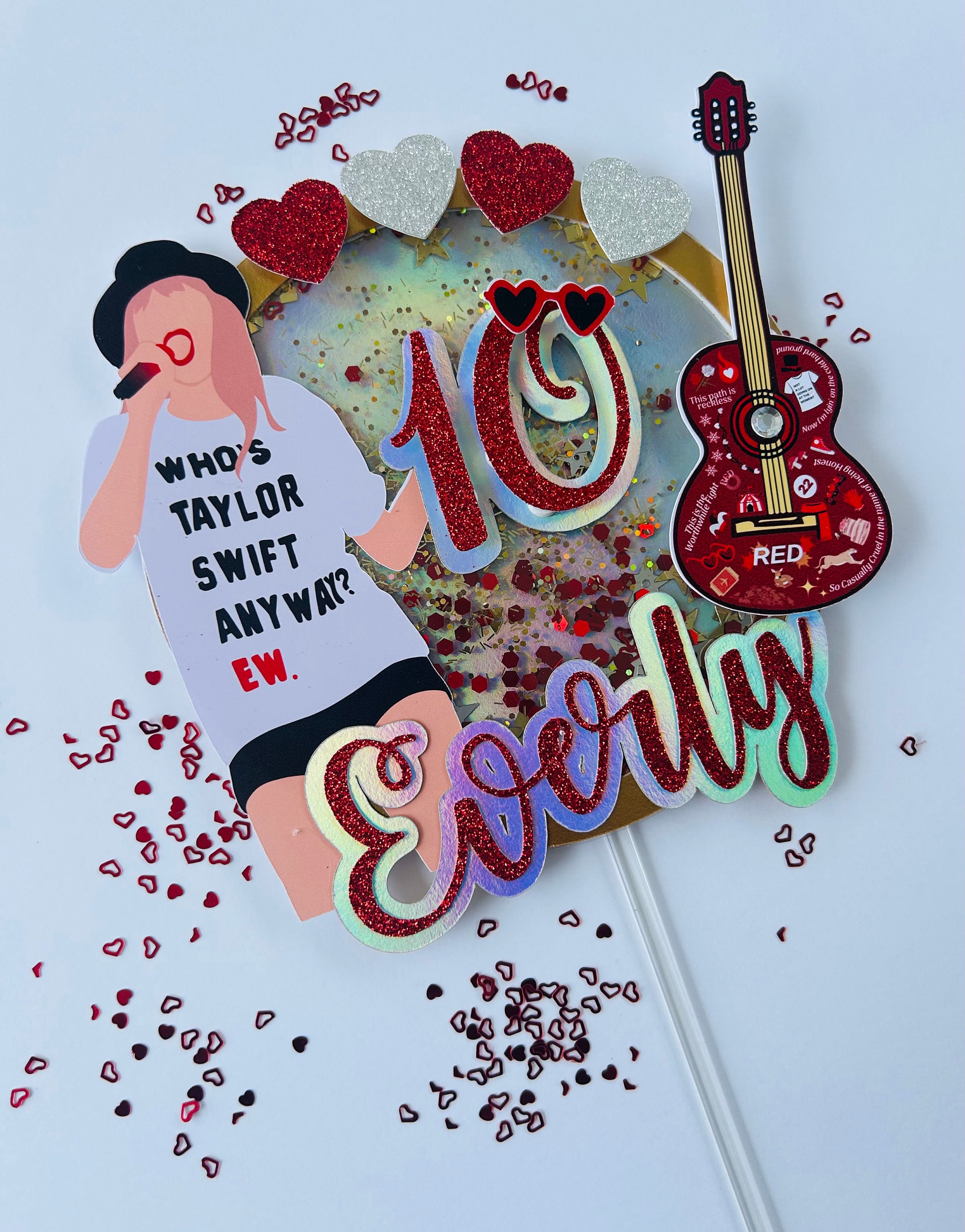 Taylor Swift Cake Topper, Personalized Red Cake Topper, in My Birthday ...