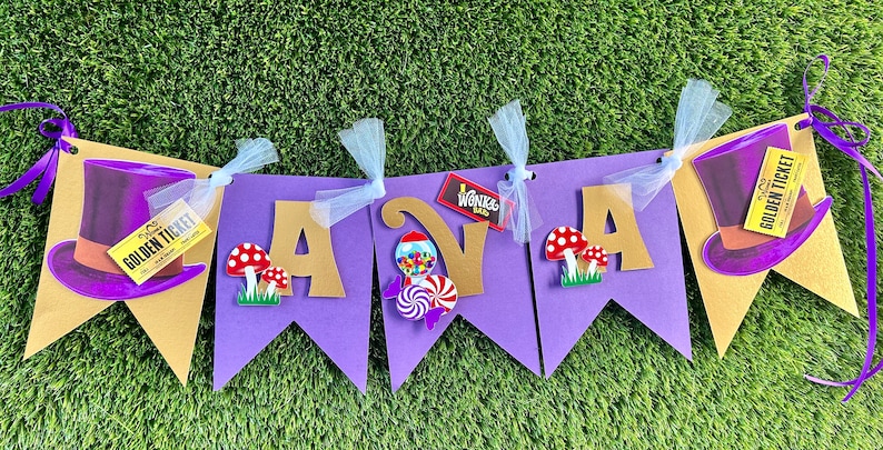Willy Wonka Name Banner, Willy Wonka Banner, Willy Wonka Party Decor - Etsy
