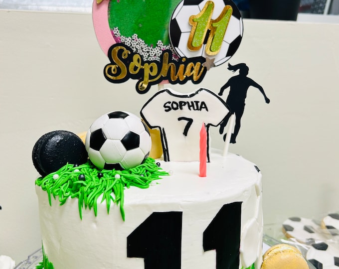 Soccer Cake Topper, Soccer Girl Cake Topper, Soccer Shaker Topper ...