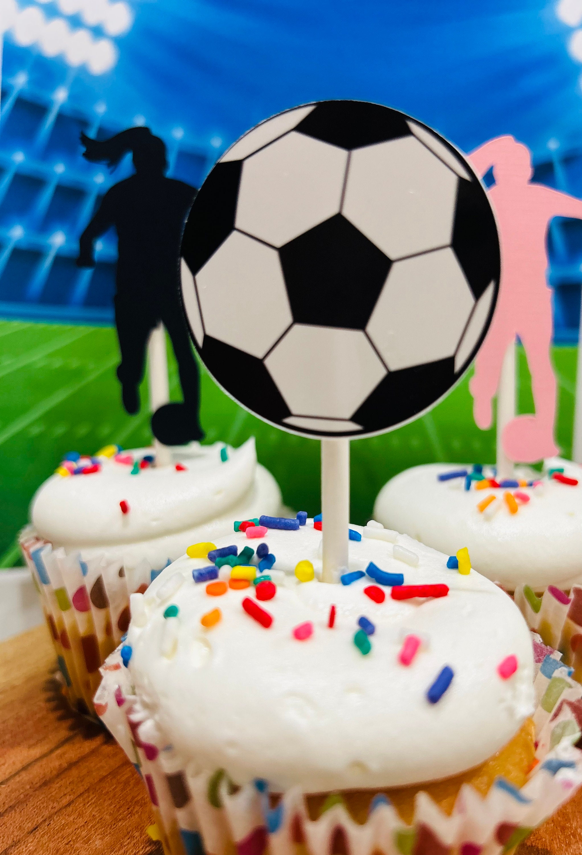 Soccer Girl Cupcake Toppers , Soccer Girl Toppers, Soccer Cupcake ...