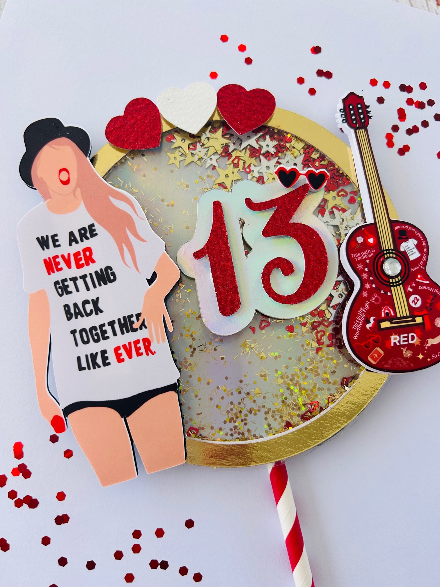 Taylor Swift Cake Topper, Personalized Red Cake Topper, in My Birthday ...