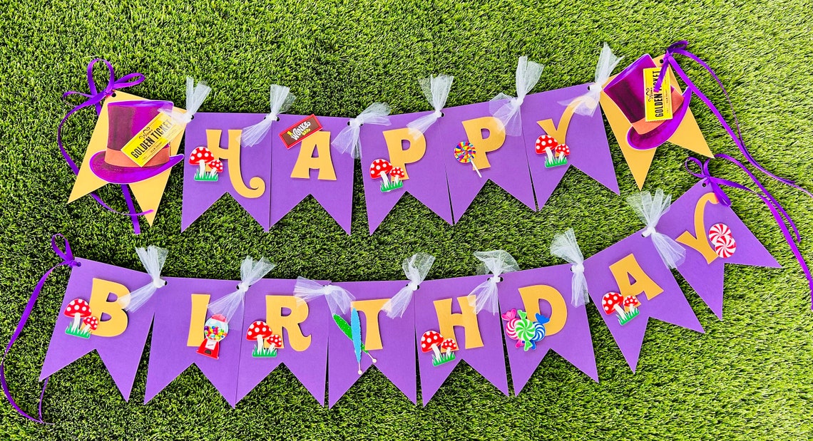 Willy Wonka Banner, Willy Wonka Birthday Banner - Etsy