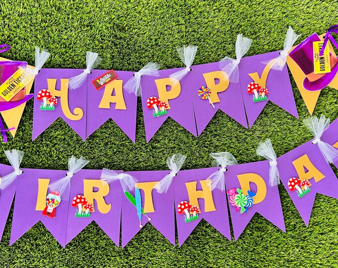 Willy Wonka Banner, Willy Wonka Birthday Banner - Etsy