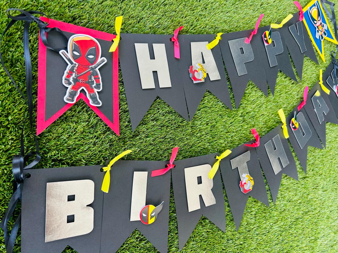 Deadpool Birthday Banner, Deadpool Banner, Wolverine Birthday Banner ...