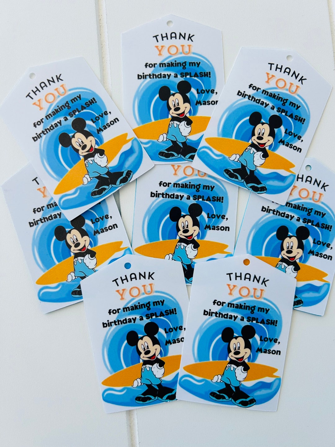 Surfer Mickey Tags , Surfer Mickey Favor Tags , Surfer Mickey Party ...
